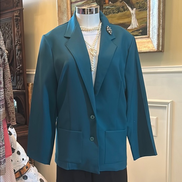 BonWorth | Jackets & Coats | Vintage Bonworth Sz 8 Teal Womens Blazer ...
